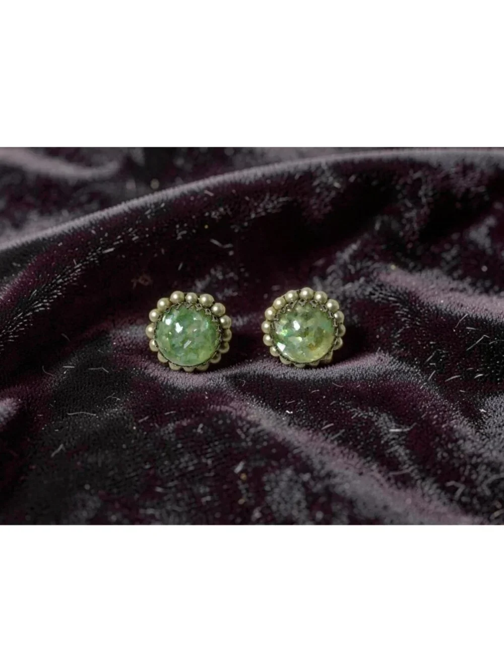 Estate | Jewelry | Vintage 95s Silver Tone Circled Marbled Green ...